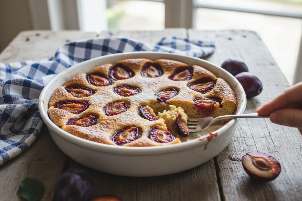 Clafoutis aux prunes Recette facile et gourmande Clafoutis aux prunes ...